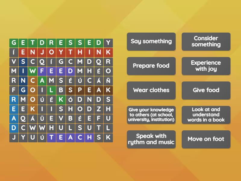 Verbs - Sopa de letras