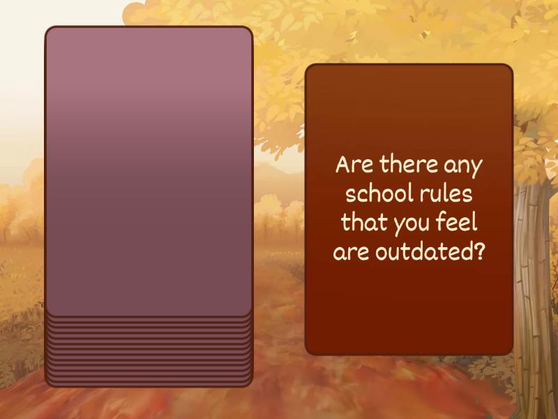 School rules - Speaking cards