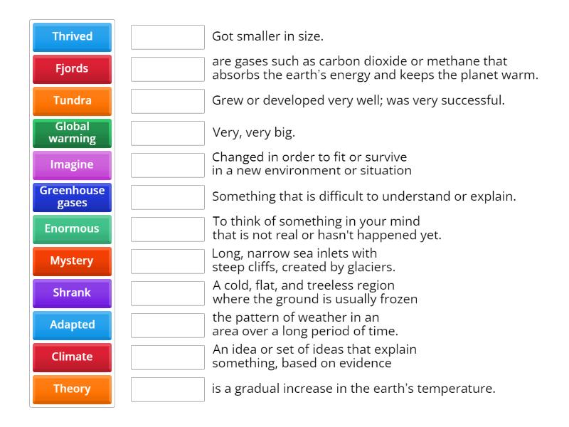 G8 Science - Ice Age - Match up
