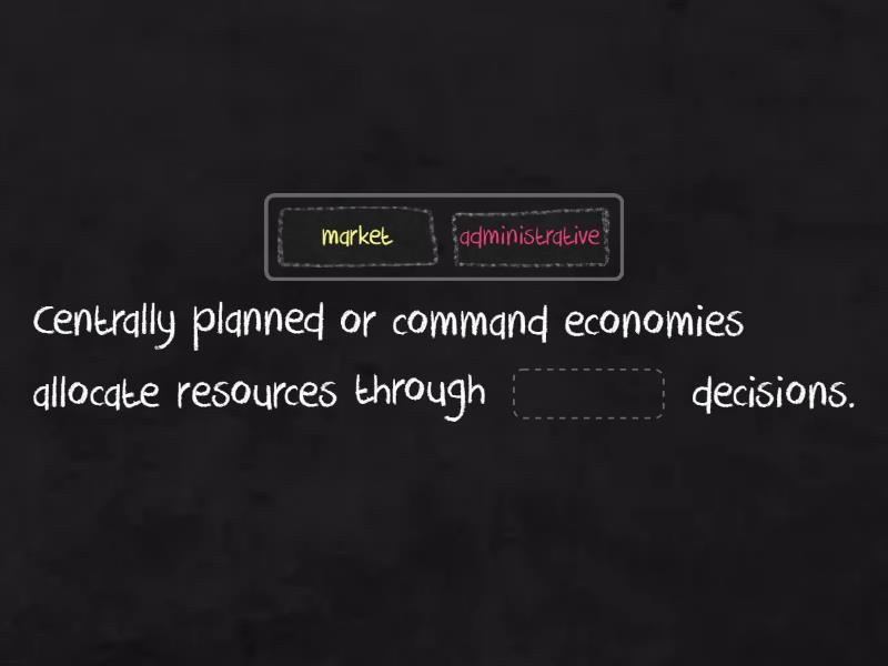 Types of economy - Complete the sentence