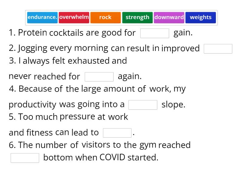 Fitness - Complete the sentence