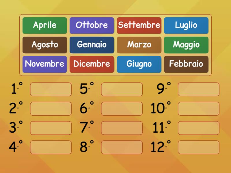 LOS MESES en italiano - Rank order