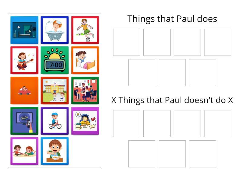 Paul's daily routine - Group sort