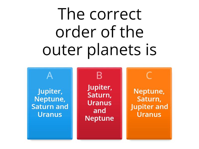 The Solar system Lesson 2 (Outer planets) - Quiz