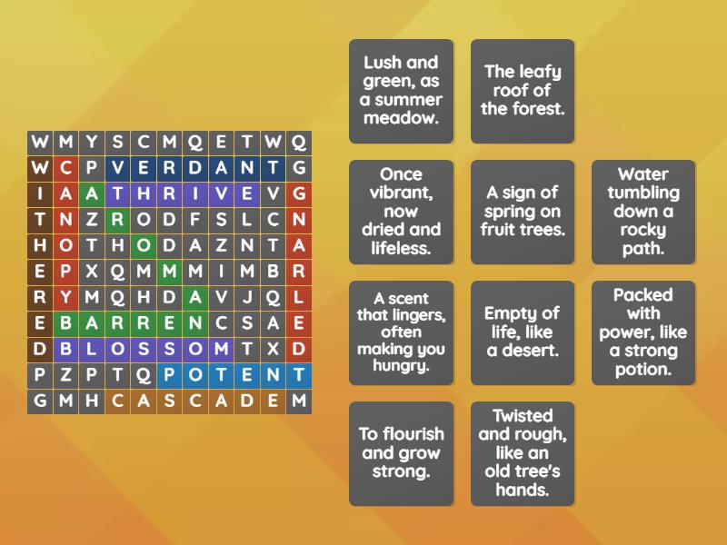 Nature theme - Wordsearch