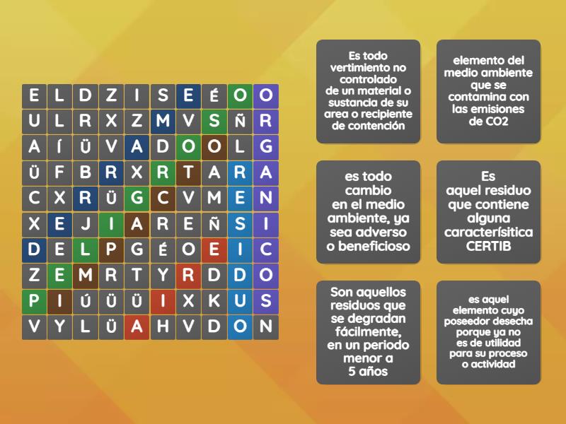 Sopa de letras ambiental - Wordsearch