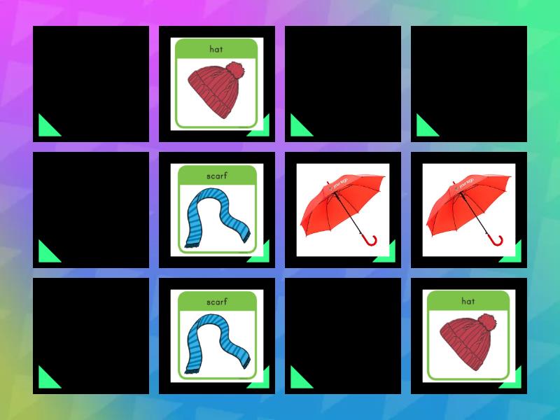 Memory game winter clothes - Matching pairs