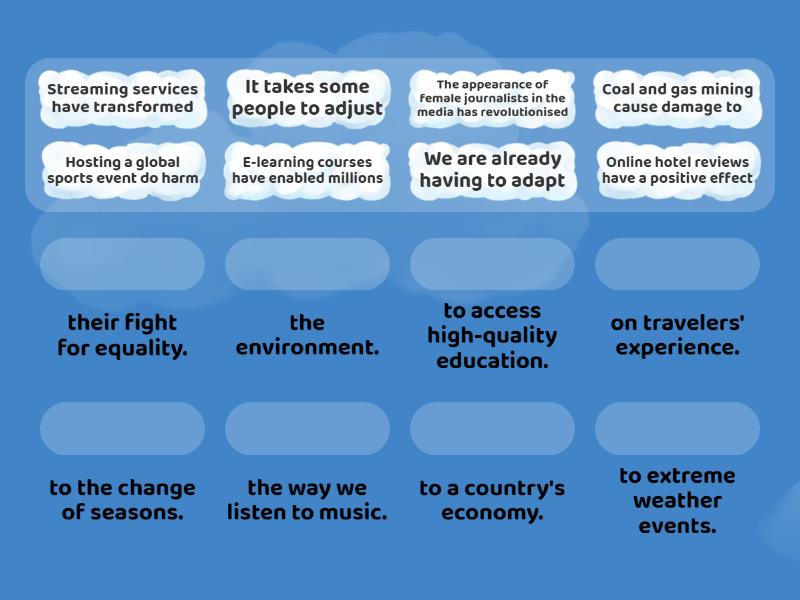 change vocabulary, speakout upper-intermediate 5 - Match up
