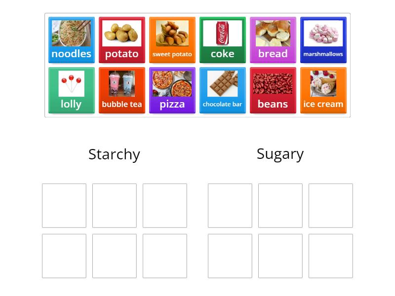 Sugary and starchy - Group sort
