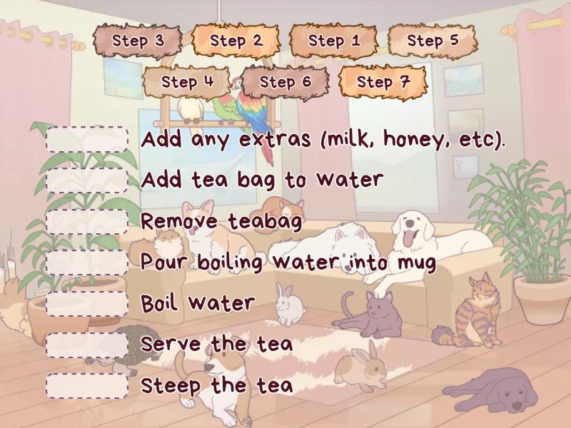 Sequence - making tea steps - Match up
