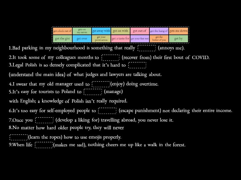 GET phrases-follow up - Complete the sentence