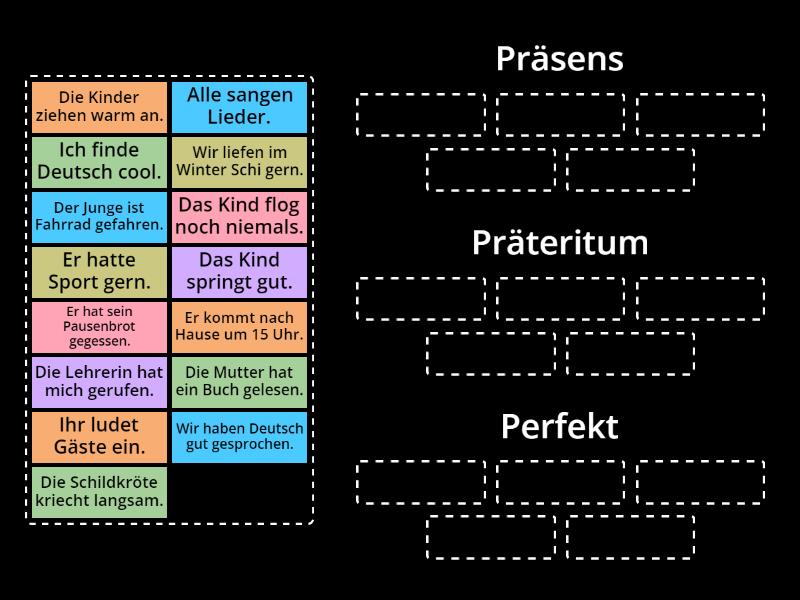 Präteritum starken Verben - Group sort