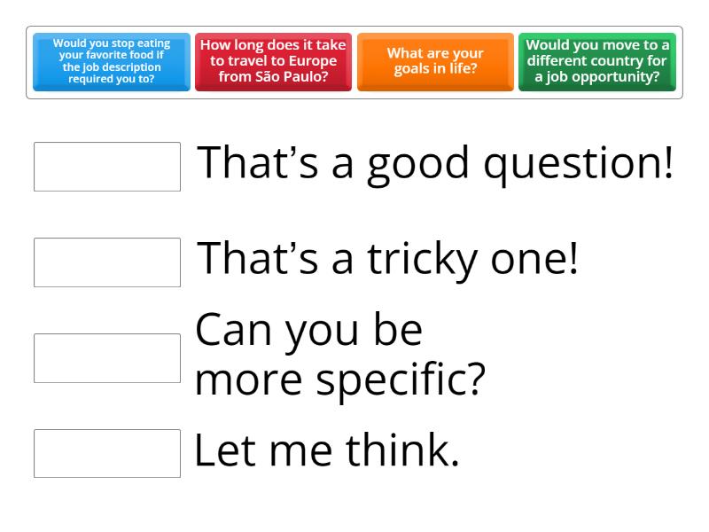 Conversation Practice - Match up