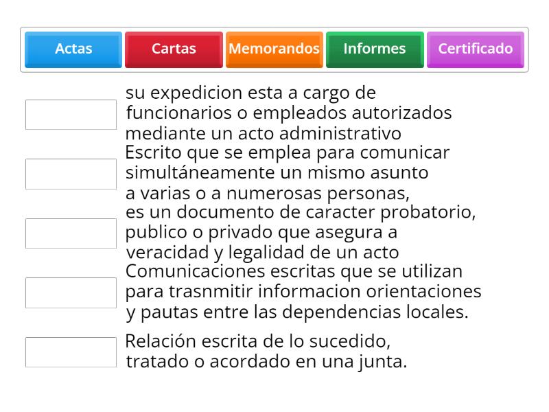 Tipos de Documentos - Match up