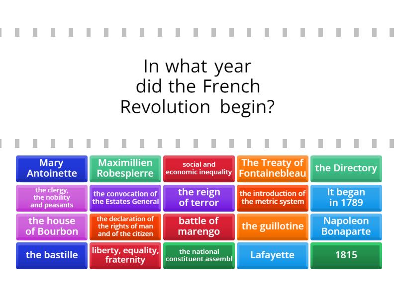 French Revolution - Find the match