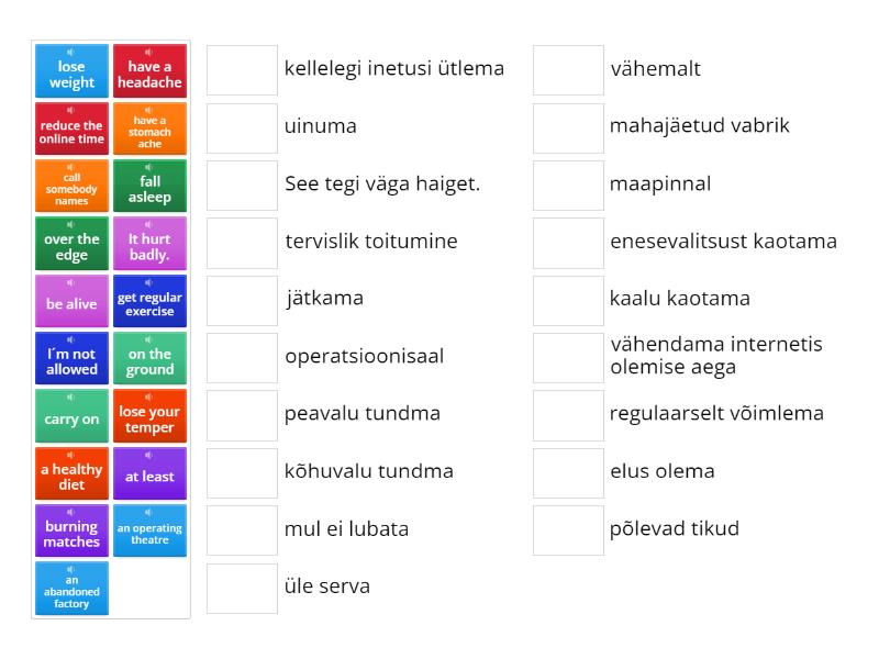ILE 4 Unit 13 phrases - Match up