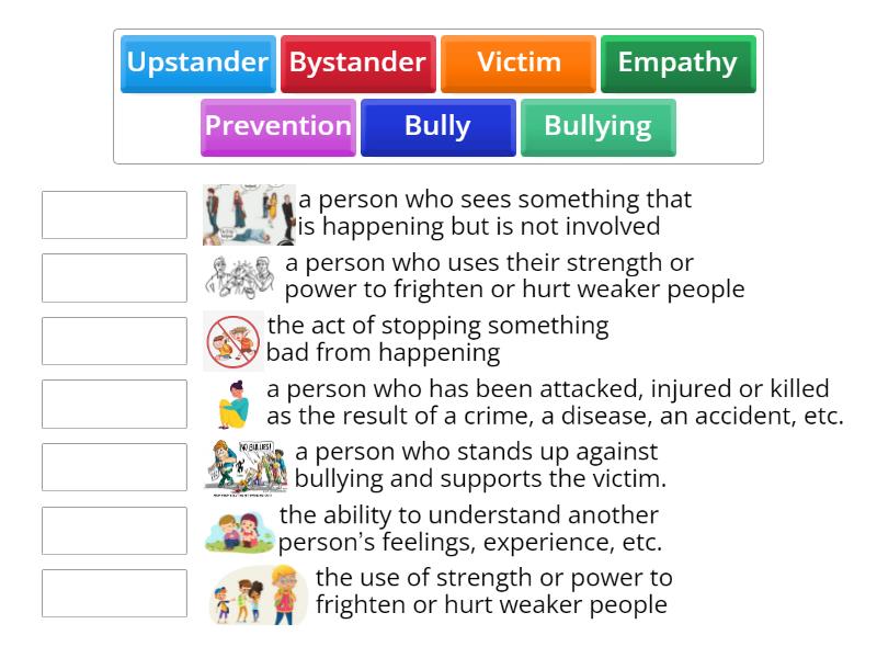 Bullying vocabulary - Match up