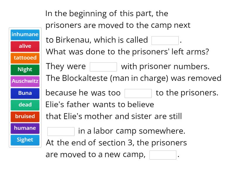 Night Section 2 & 3 - Missing word