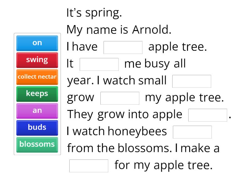 ODS1 The Seasons of Arnold's Apple Tree - Complete a frase