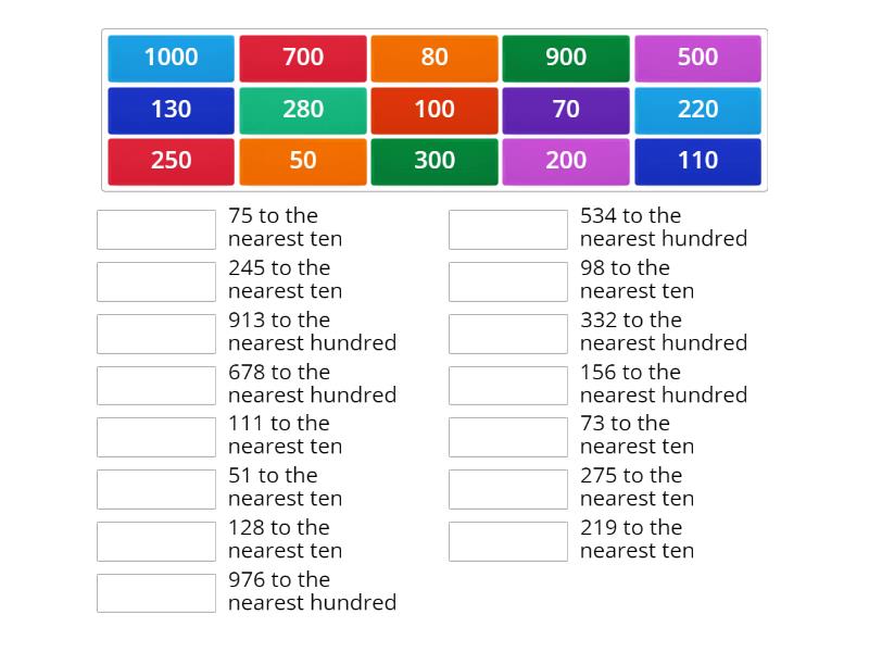 Rounding Numbers! - Match up