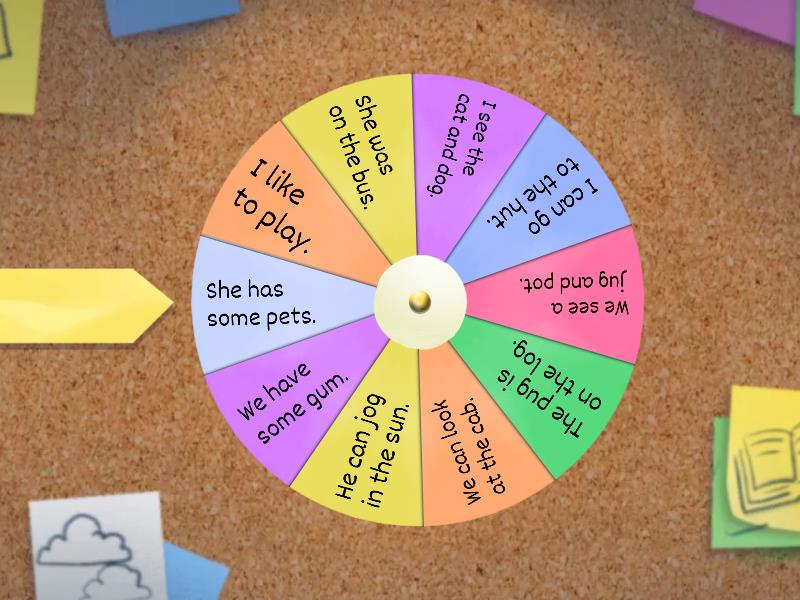 CVC Sentences - Spin the wheel
