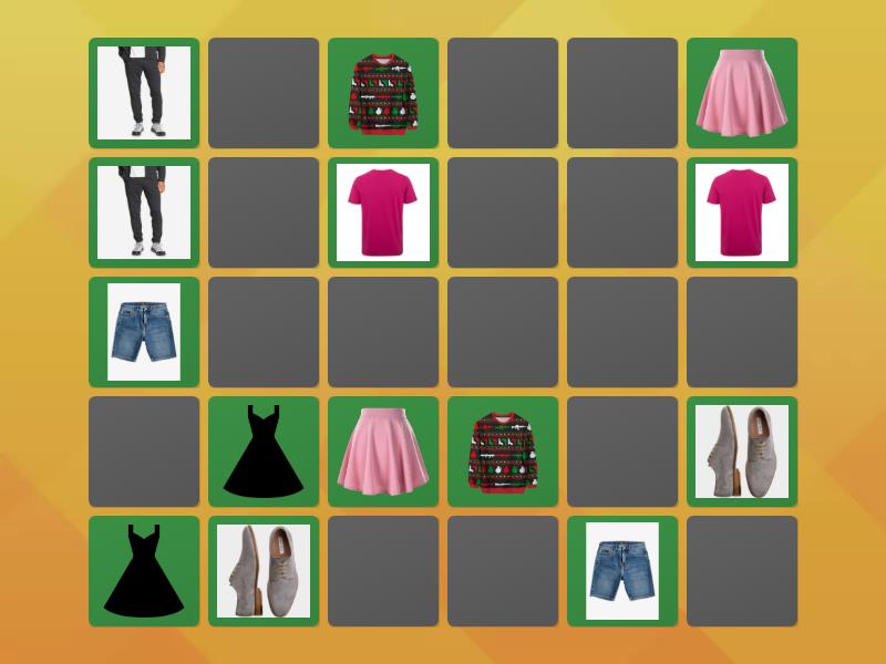 Clothes Memory game - Matching pairs