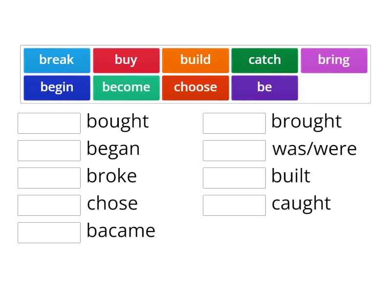 Irregular verbs. Part 1 - Match up