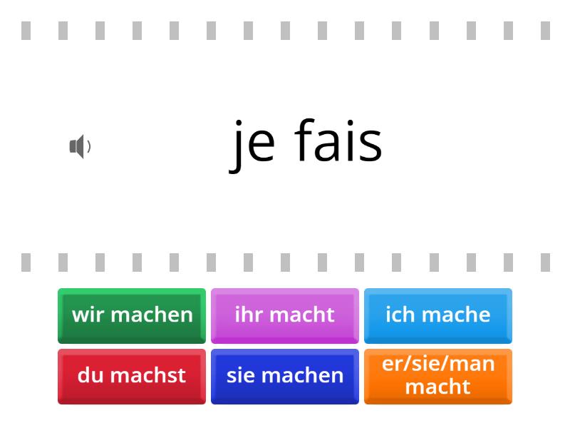 Le verbe faire - Find the match