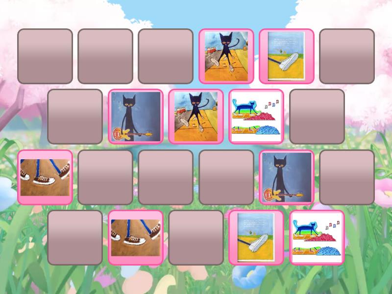 Memory - Pete the cat loves his shoes - Matching pairs