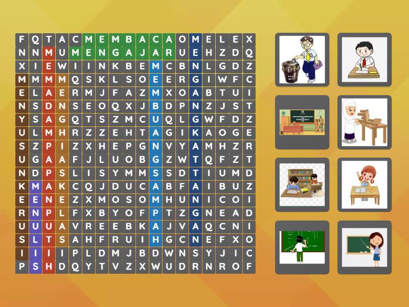SENARAIKAN KATA KERJA YANG DILAKUKAN DI DALAM BILIK DARJAH - Wordsearch