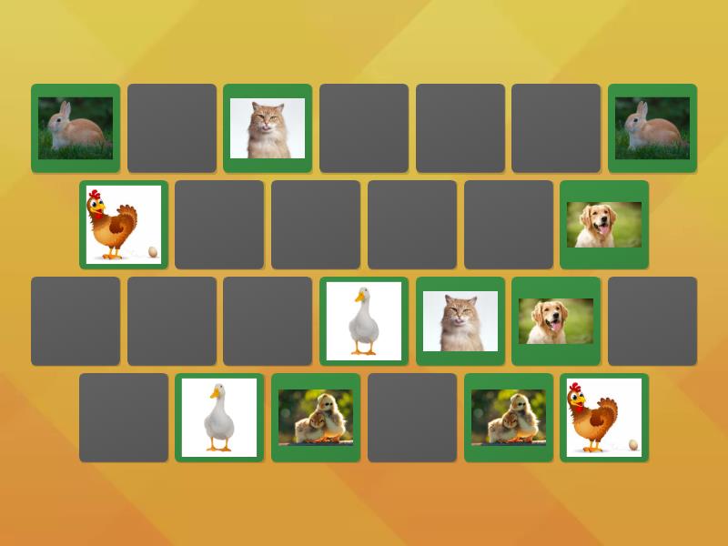 Farm Animals : Pair Game - Matching pairs