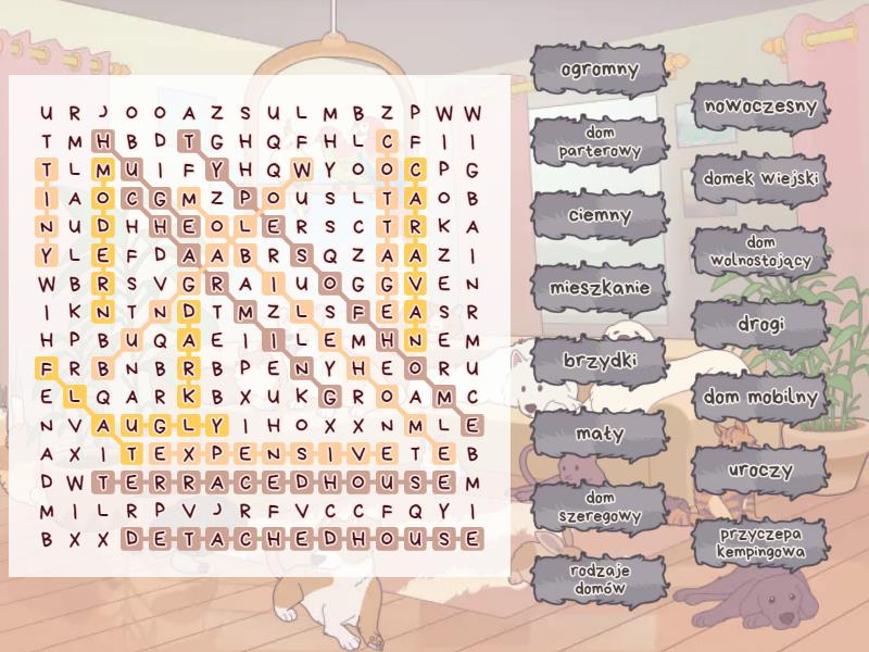 Macmillan-Unit 2 - Types of home - Wordsearch