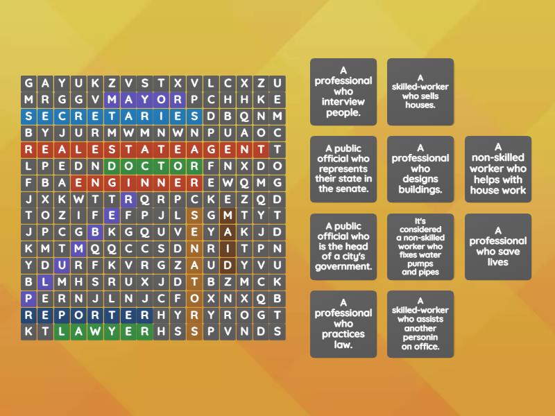 B7 - Occupations (Brazil) - - Wordsearch