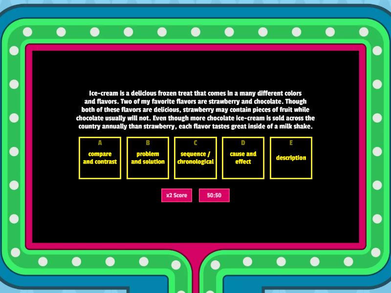 Nonfiction Text Structure (4th grade) - Gameshow quiz