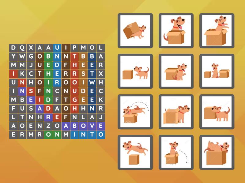 Prepositions of Place - Wordsearch