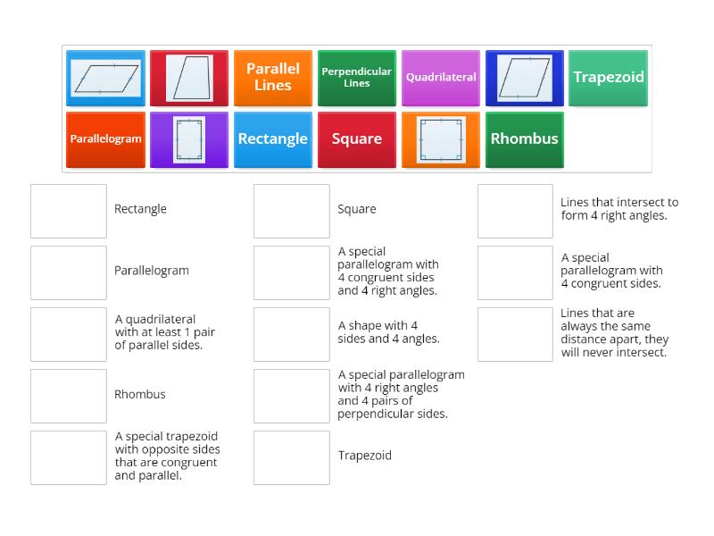 Quadrilateral Terms - Match up