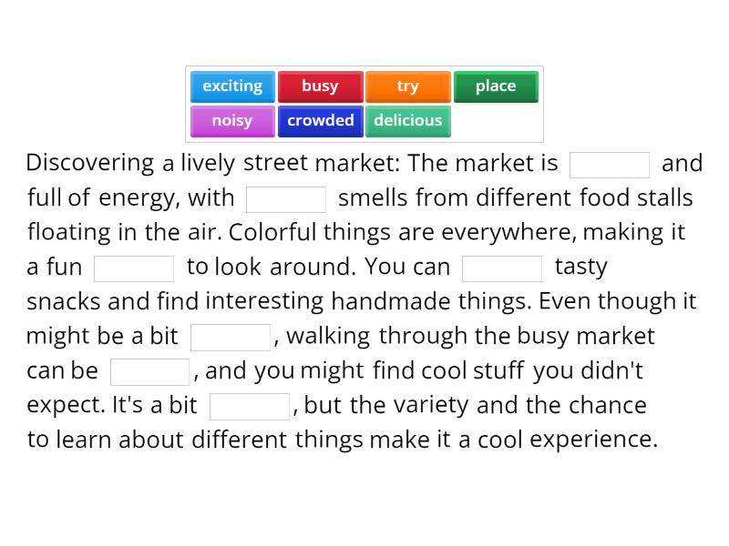 Describing places (A2) - Complete the sentence