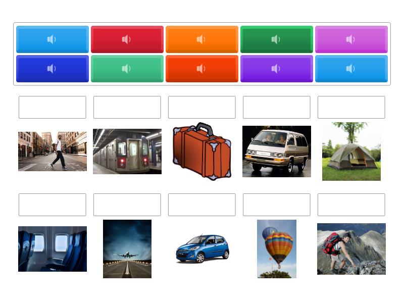 Escucha el vocabulario de viaje - Match up
