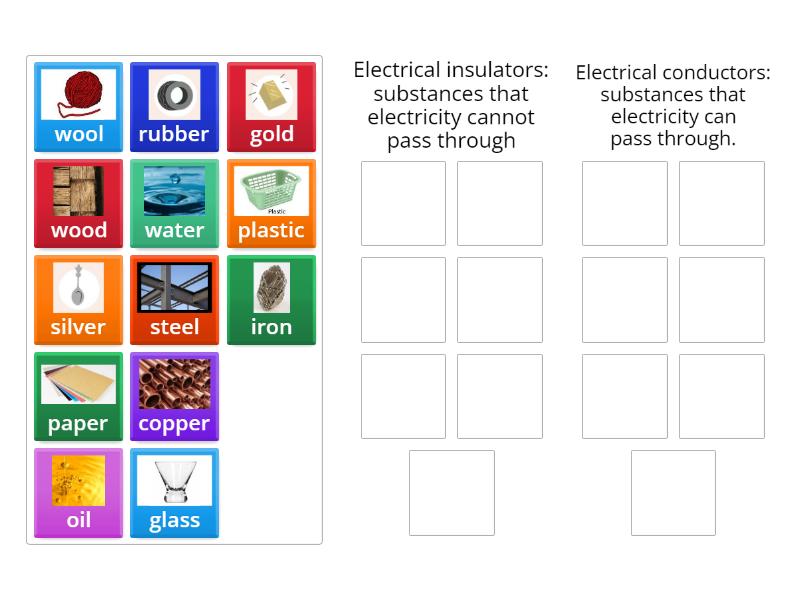 Insulators and conductors - Group sort