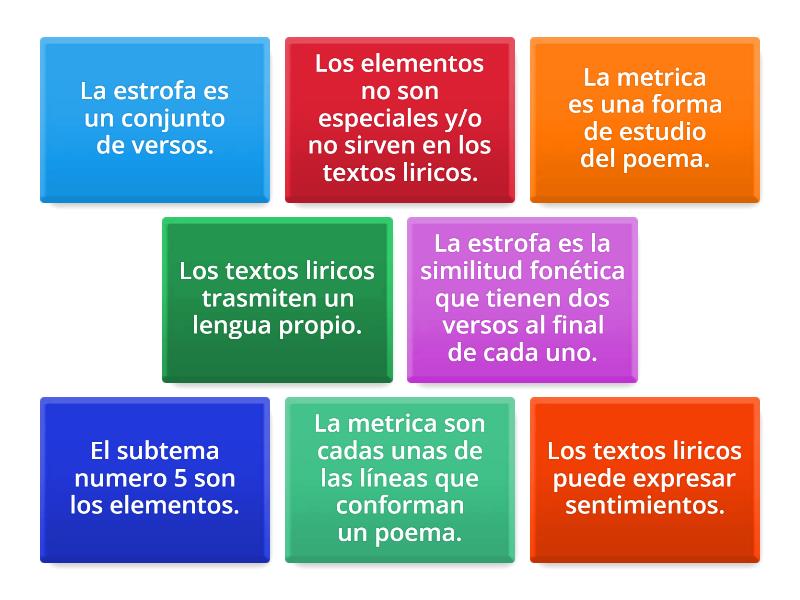 Elementos de los textos liricos - Flip tiles