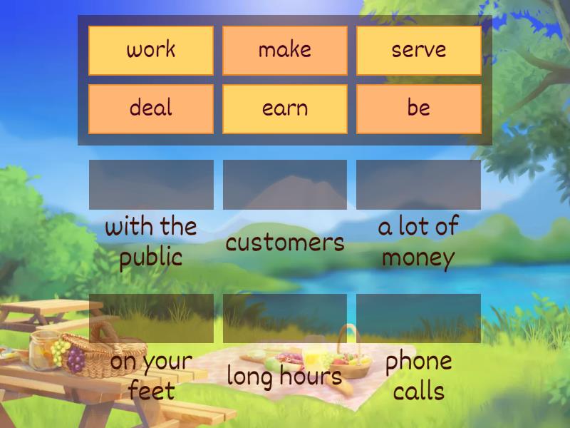 Match words to create collocations - Match up