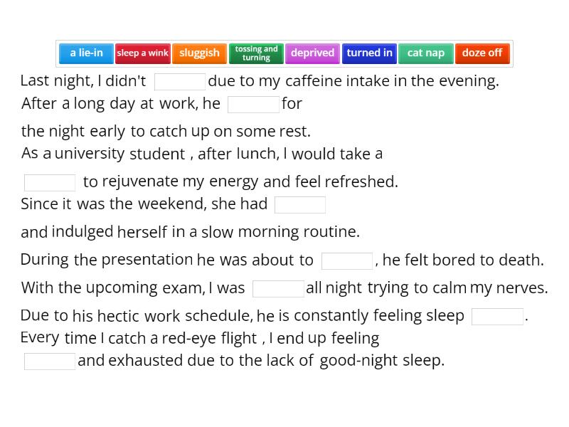 sleep - Complete the sentence