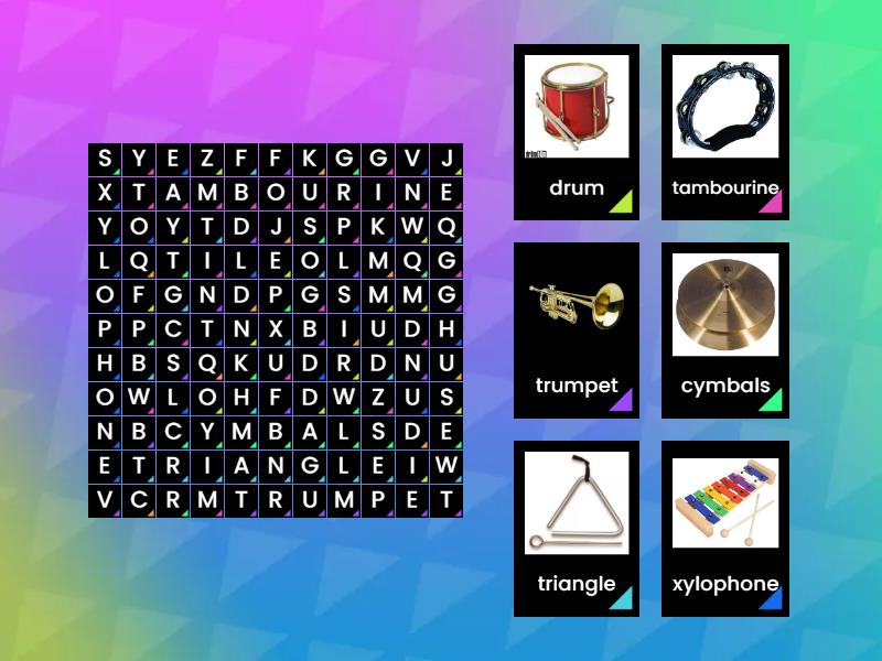 Musical instruments - Wordsearch
