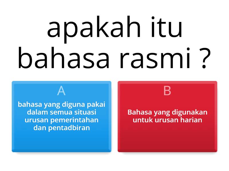 Bahasa Rasmi - Cuestionario