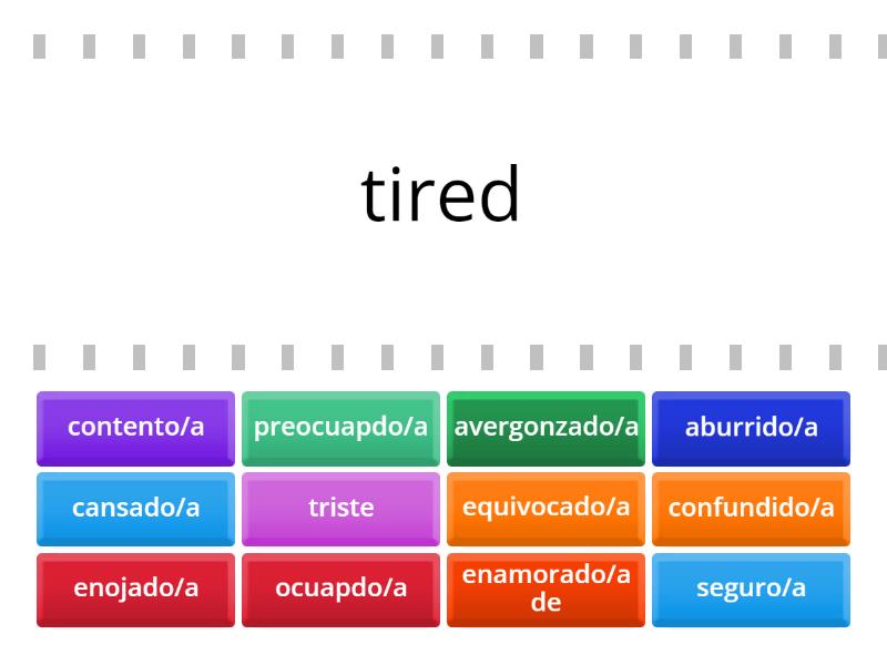 Senderos 1 Lección 5 emotions, conditions - Find the match