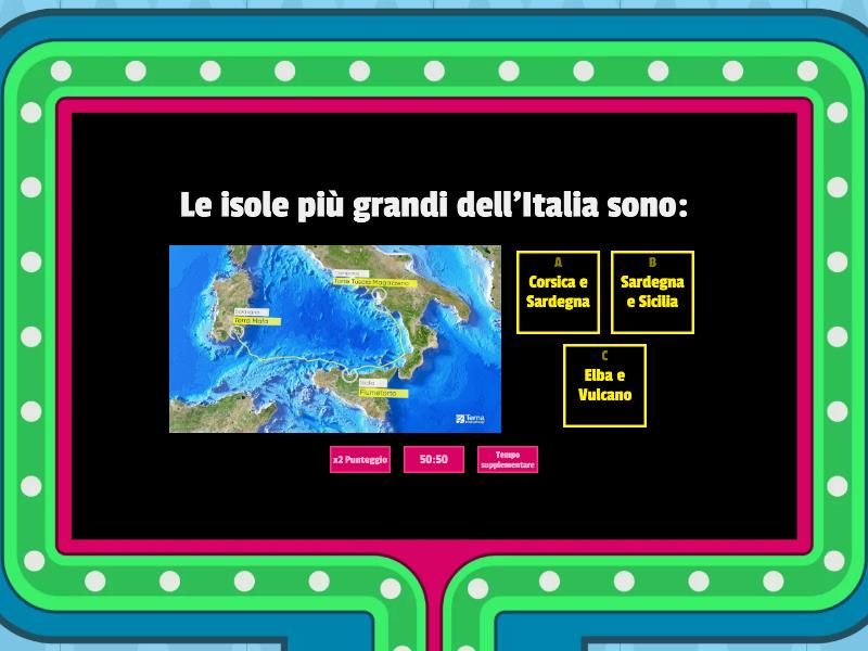 La penisola italiana-elementi naturali - Gameshow quiz