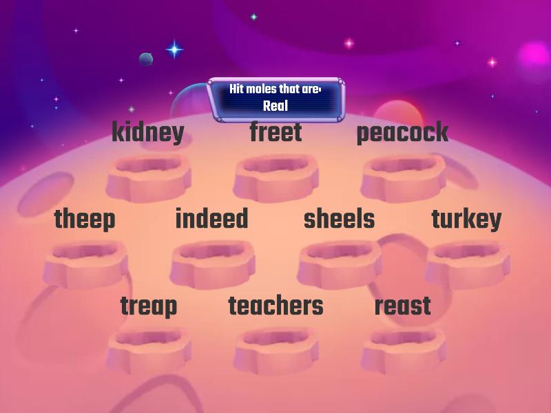 Nonsense vs real words - Whack-a-mole