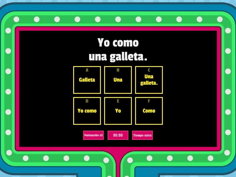 El complemento directo. - Gameshow quiz