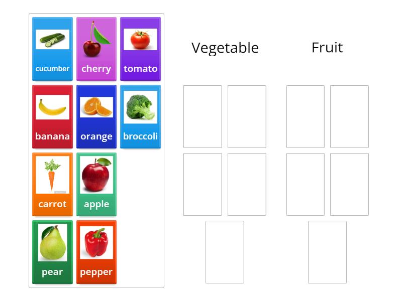 Vegetable and fruit vocab - Group sort