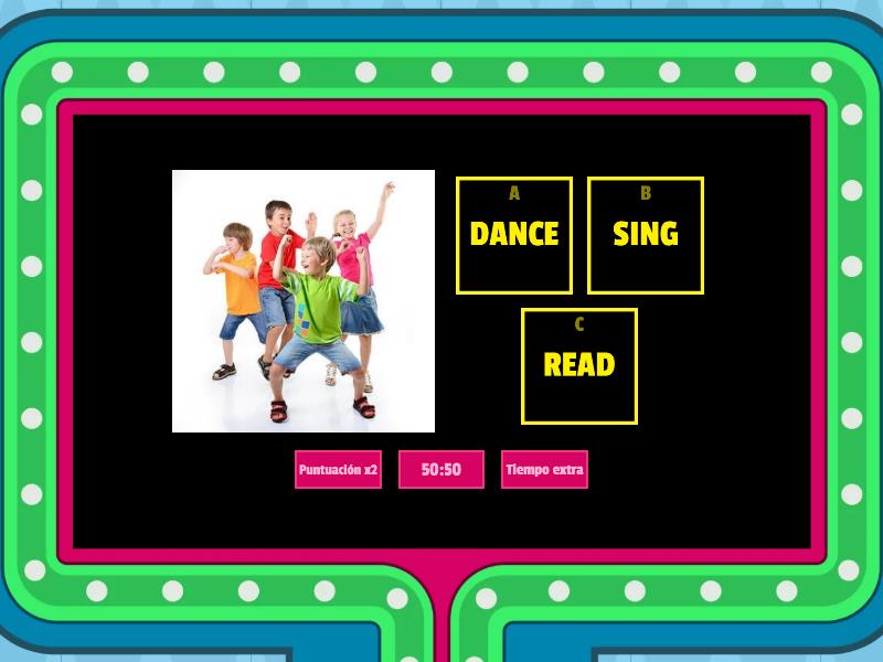 Action verbs - Unit 7 RB2 - Gameshow quiz